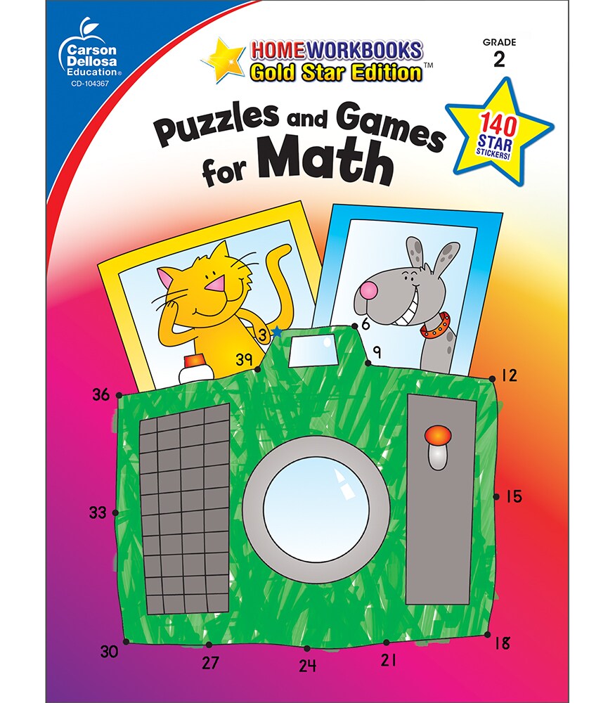 Carson Dellosa | Puzzles and Games for Math Activity Workbook | 2nd ...
