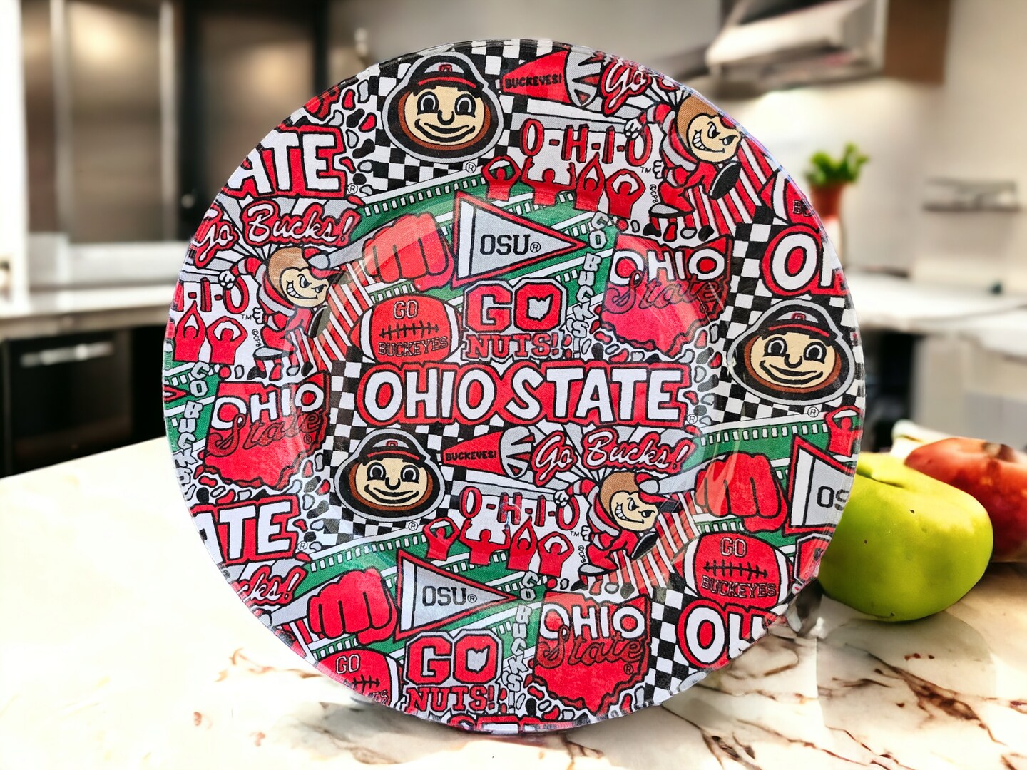 Ohio State University Glass Serving Plate, OSU Plate, Dinner Plate ...