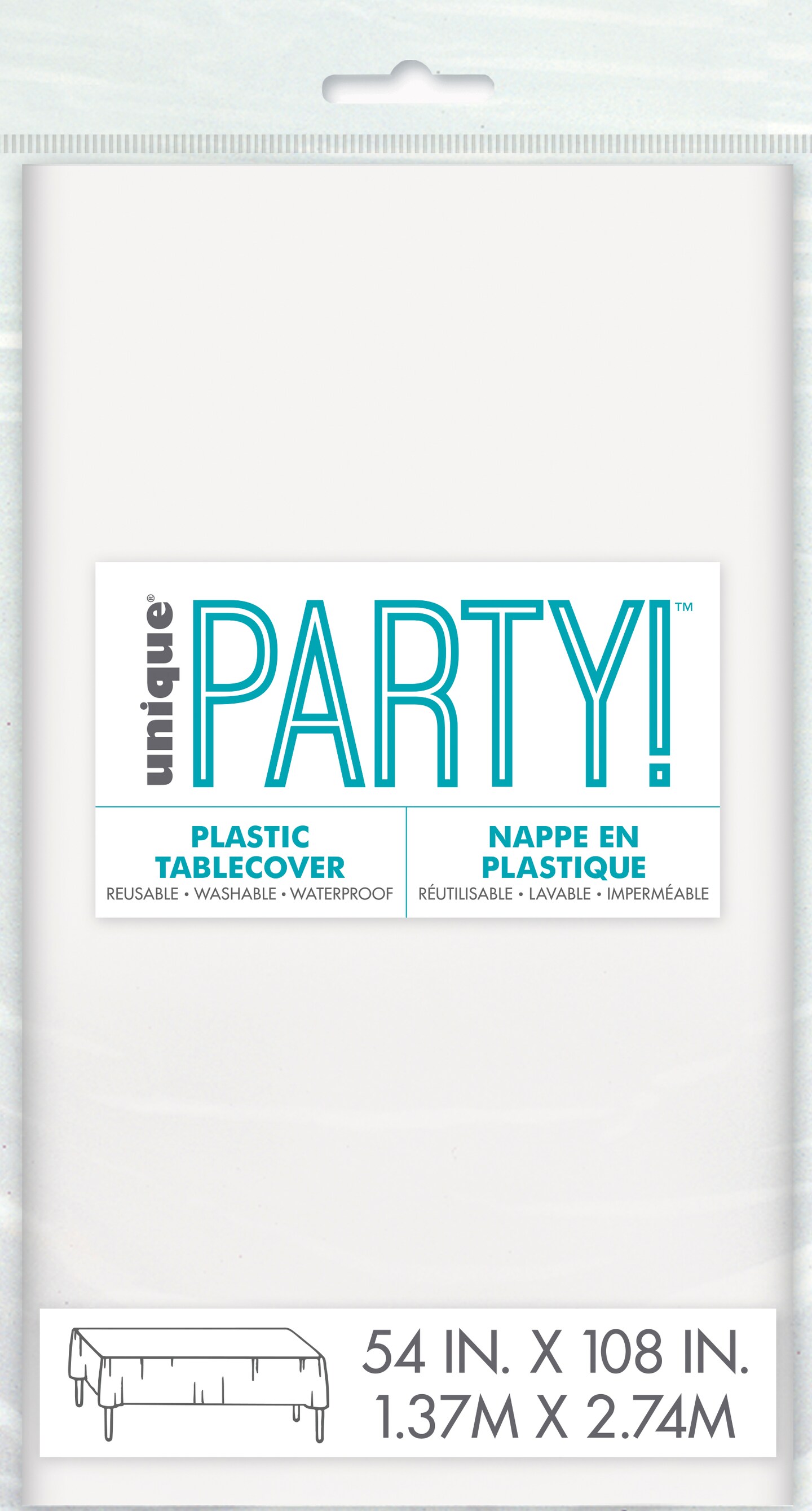 White Rectangular Plastic Table Cover, 54" x 108", 1ct | Michaels