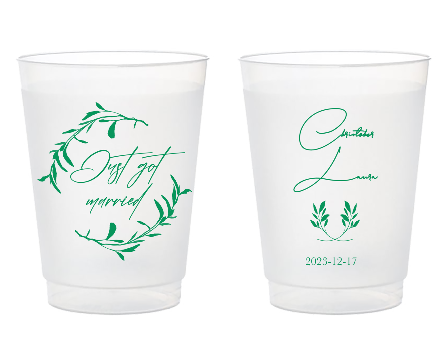 Personalized wedding 12oz 16oz Plastic Cups Monogrammed Wedding Favor ...