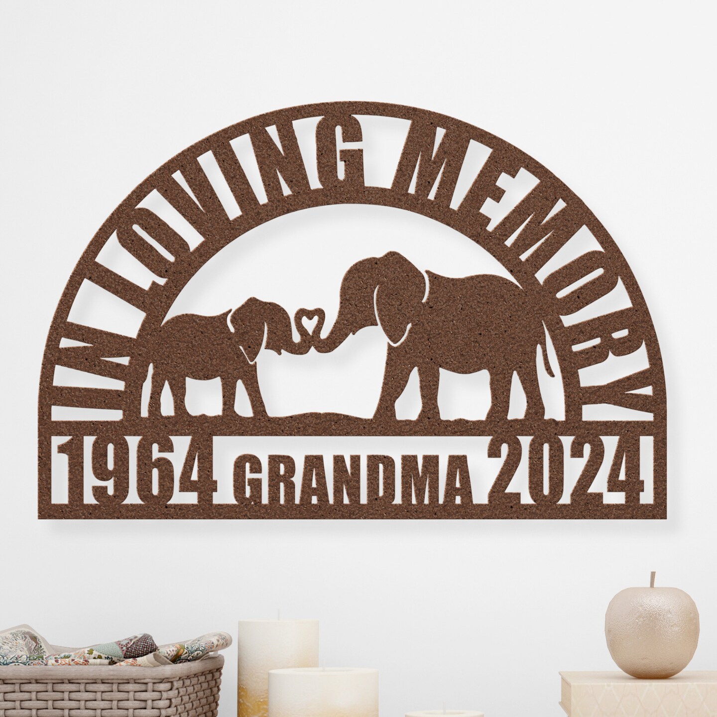 Beautiful Elephant Womens Memorial Gift Idea for Loss Grandma - Cute ...