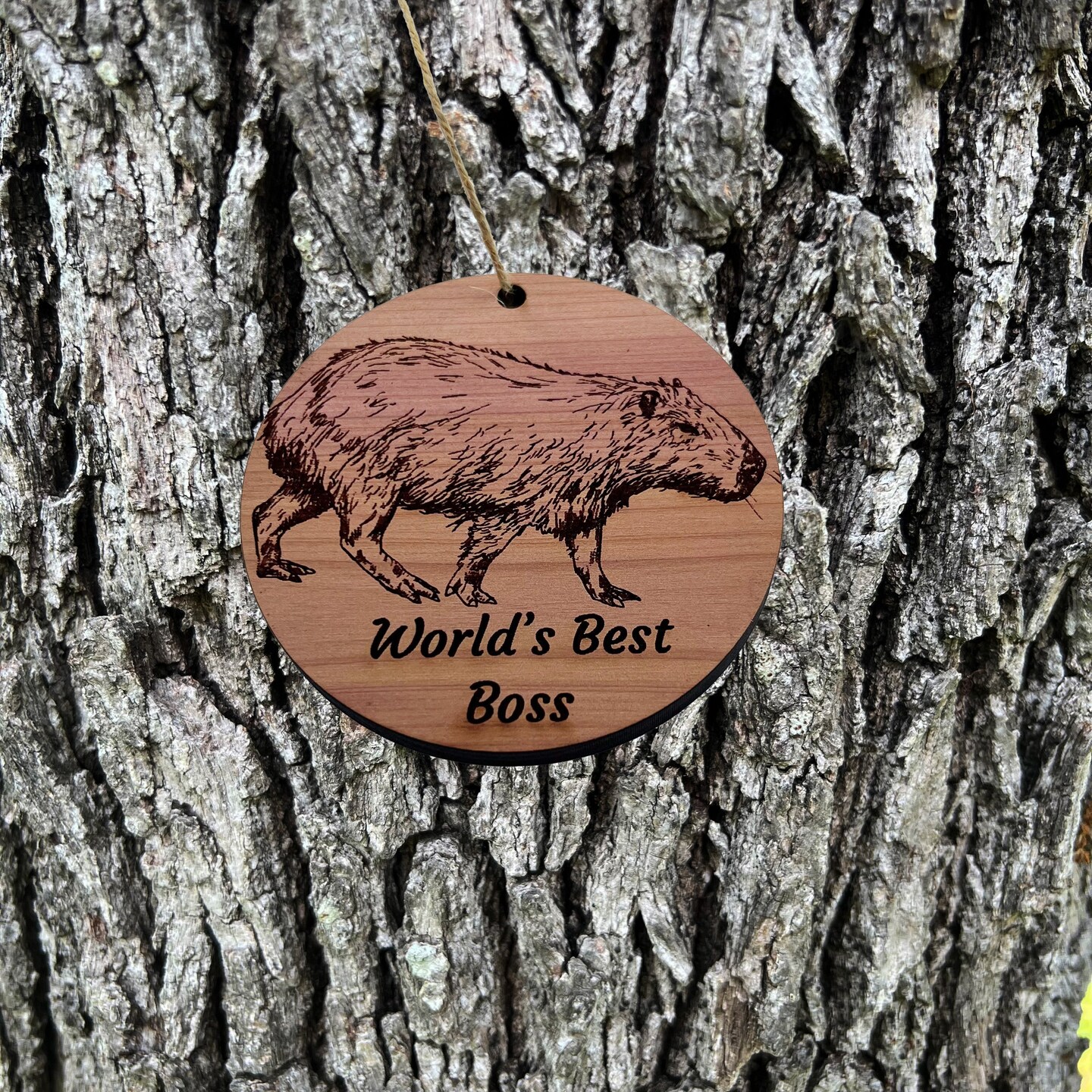 Worlds Best Boss Capybara - Cedar Ornament | Michaels