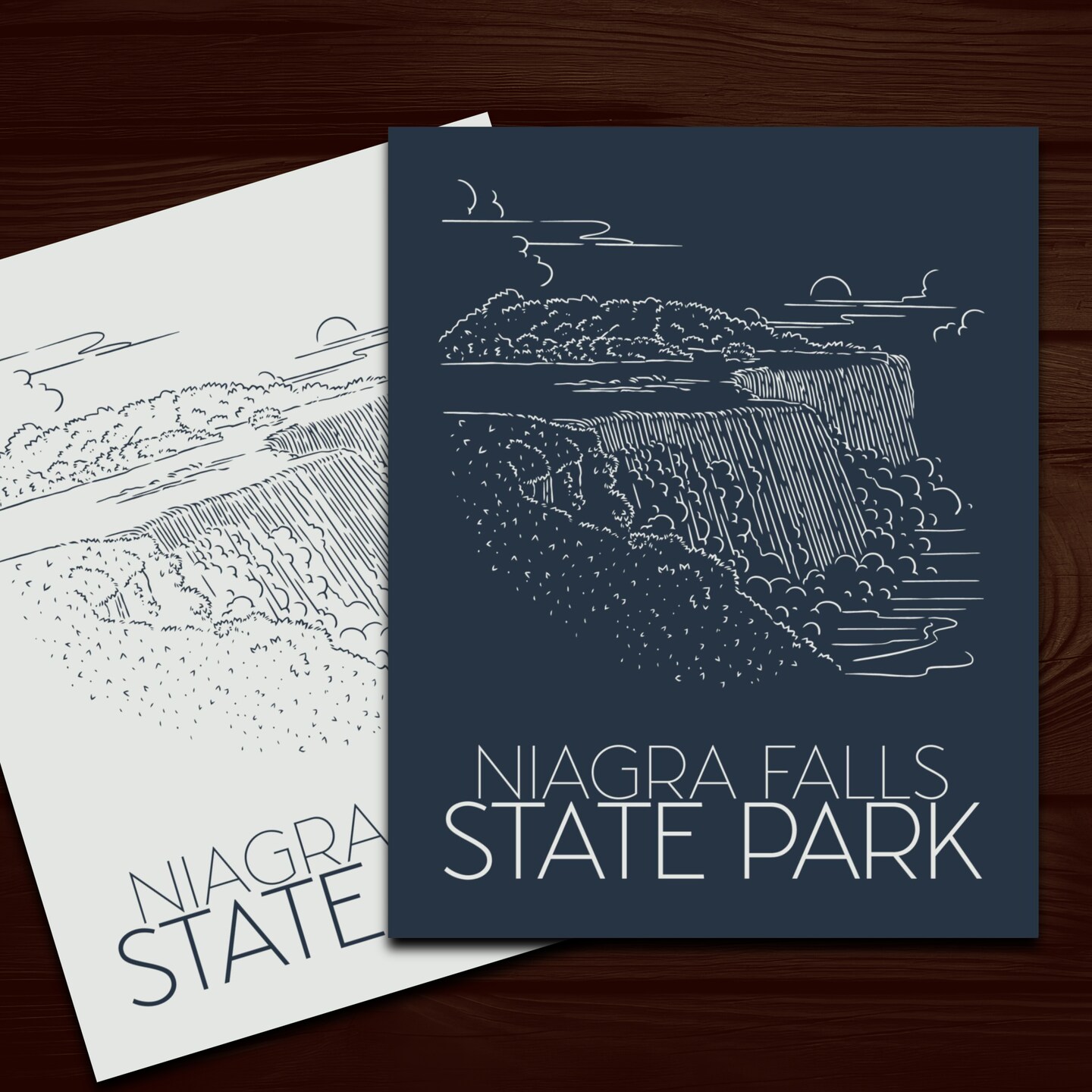 Niagara Falls State Park Poster | Minimalist New York Art | Travel Wall ...