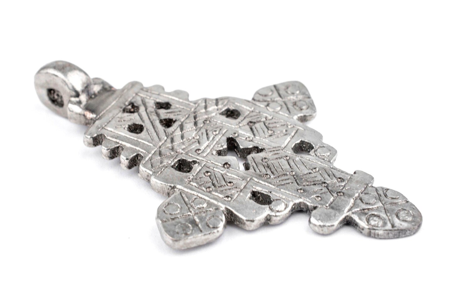 Silver Ethiopian Coptic Cross Pendant, African Abyssinian Design ...