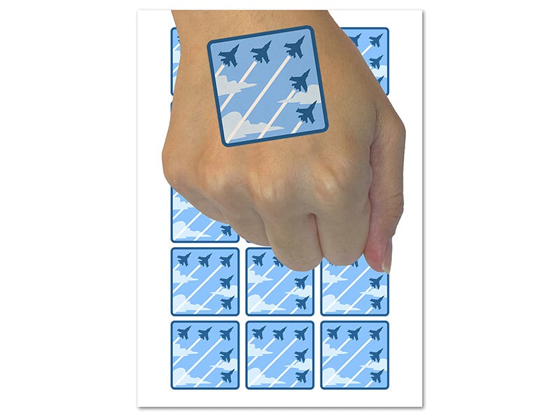 Fighter Jet Formation Temporary Tattoo Water Resistant Fake Body Art ...