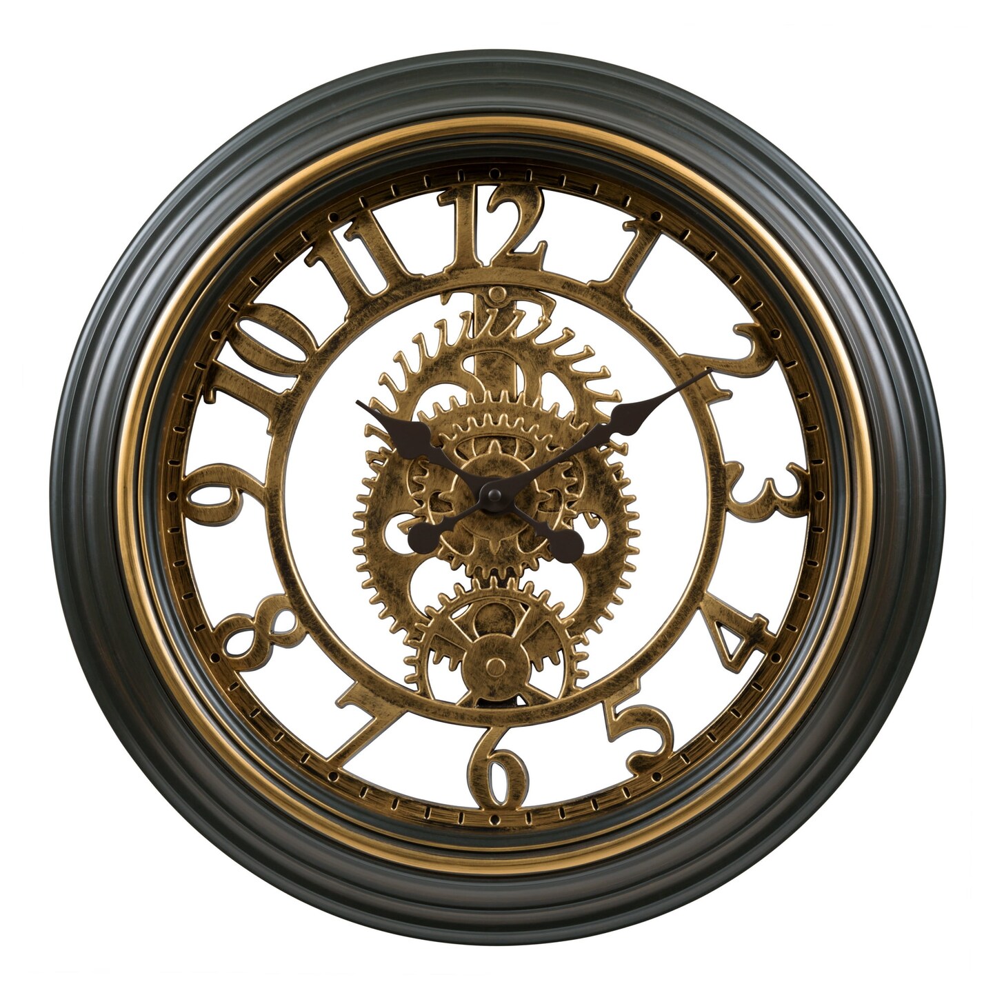 La Crosse Clock 20-inch Bronze Antiqued Gears Vintage Quartz Analog ...