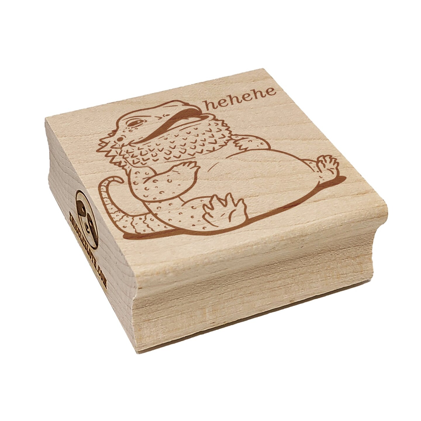 Laughing Bearded Dragon Lizard Square Rubber Stamp for Stamping ...