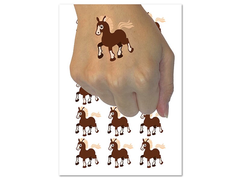 Prancing Pony Horse Mule Temporary Tattoo Water Resistant Fake Body Art ...