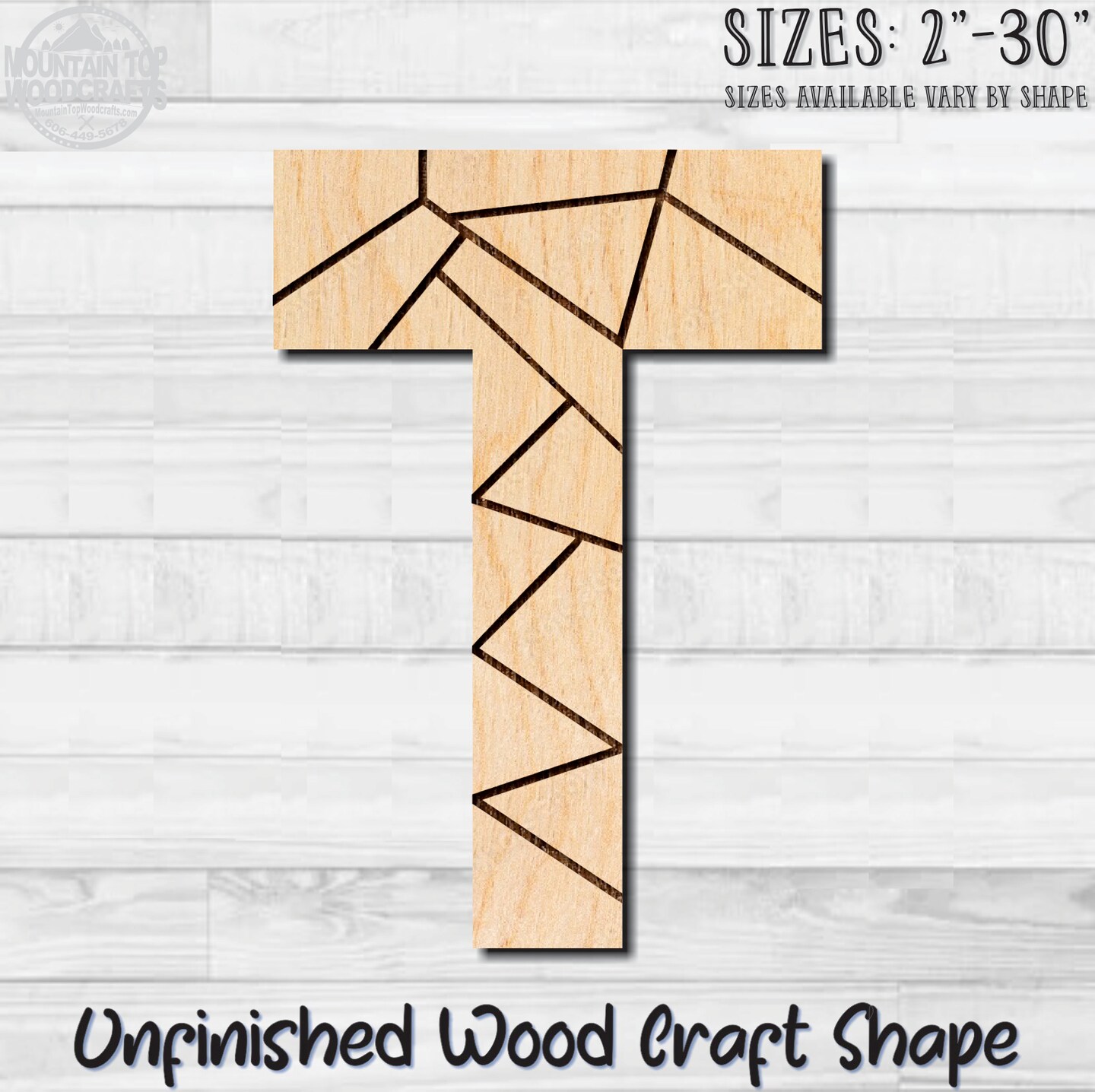 Coloring Letter T Unfinished Wood Shape Blank Laser Engraved Cutout ...