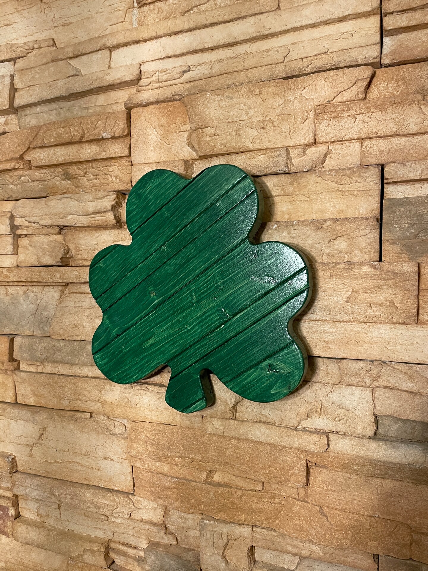 Shamrock St Patrick's Day Modern Rustic Green Wooden Wall Hanging ...