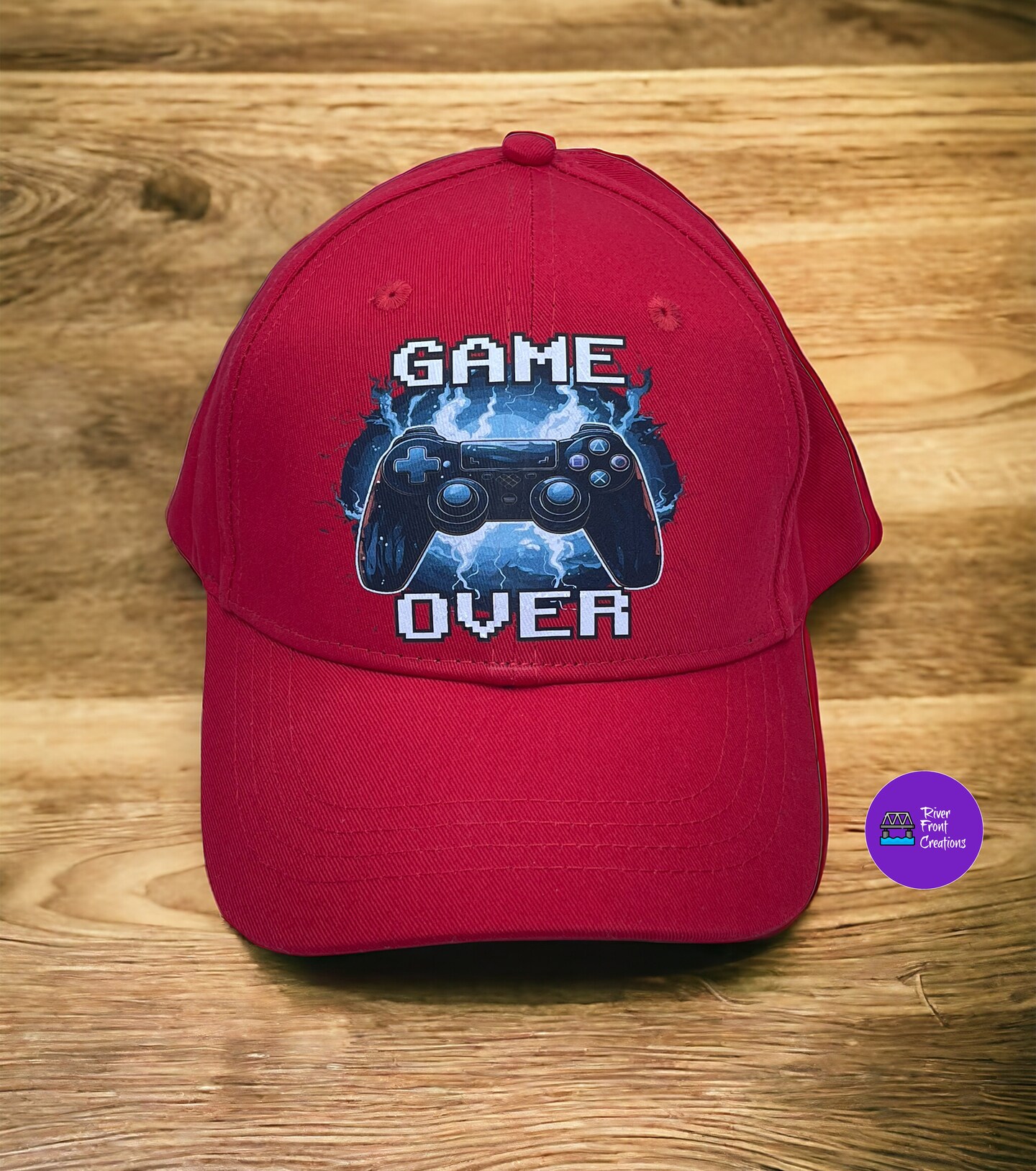 Game Over, Cotton, Red, Baseball Style hat, DTF image, Direct To Film ...