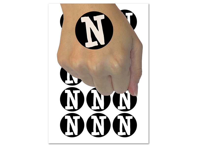 Letter N Uppercase Cute Typewriter Font Temporary Tattoo Water ...