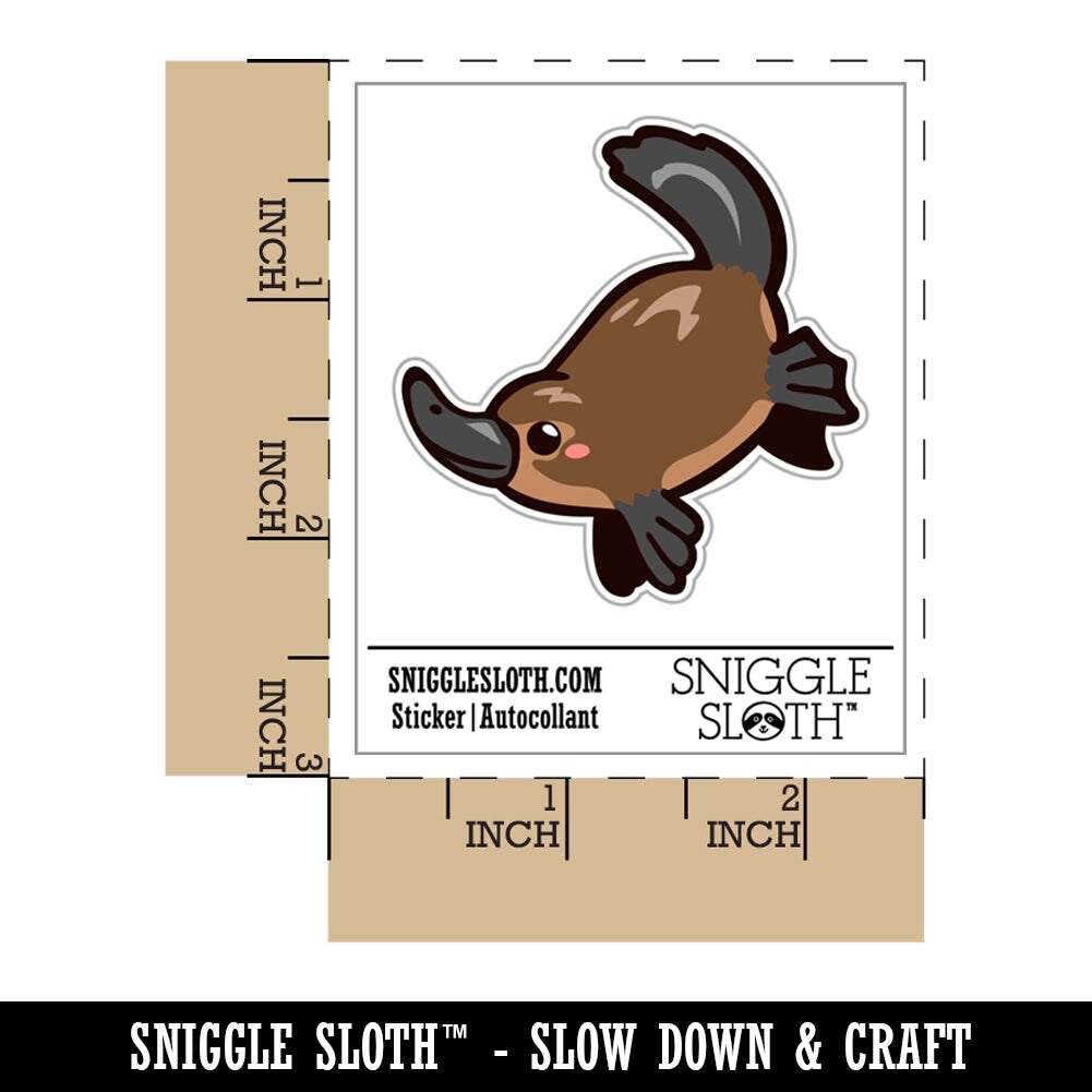 Swimming Kawaii Chibi Duck Billed Platypus Waterproof Vinyl Phone ...