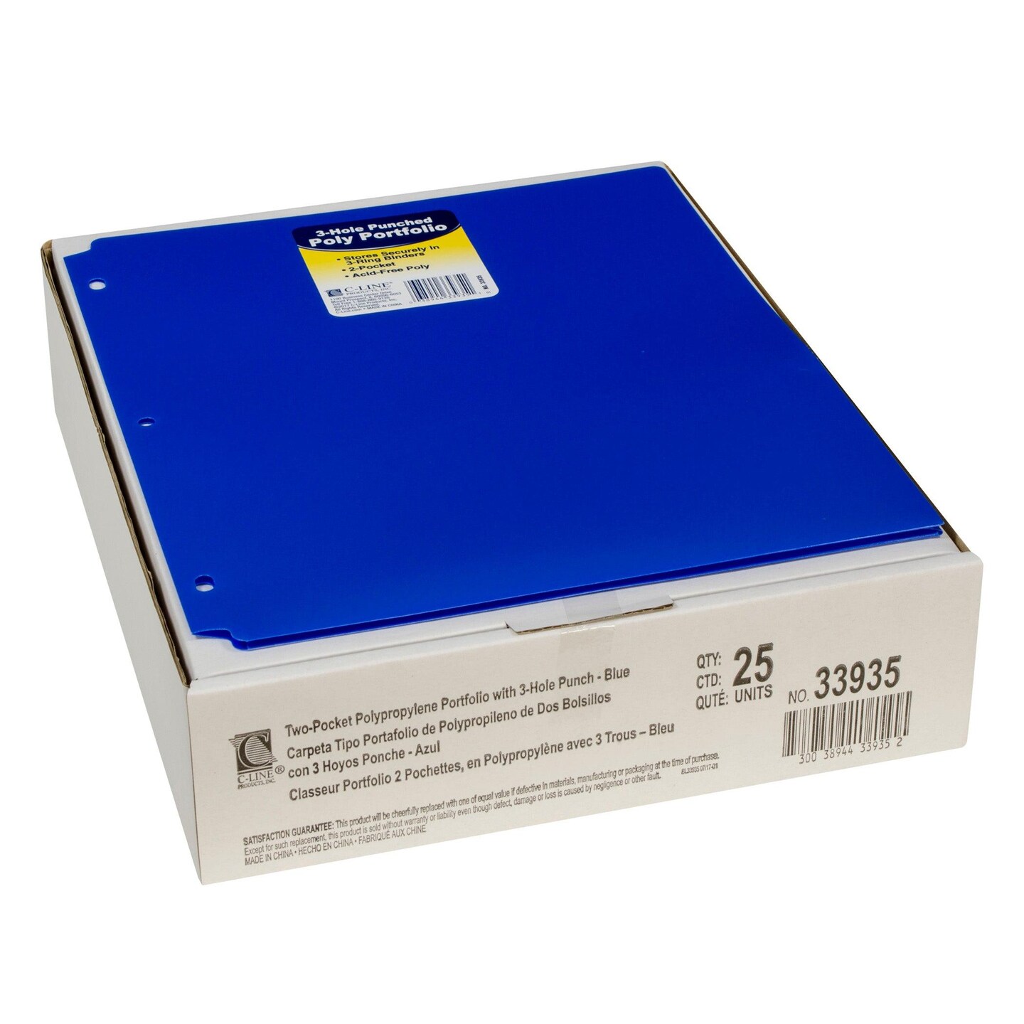 Two-Pocket Heavyweight Poly Portfolio Folder with Three-Hole Punch ...