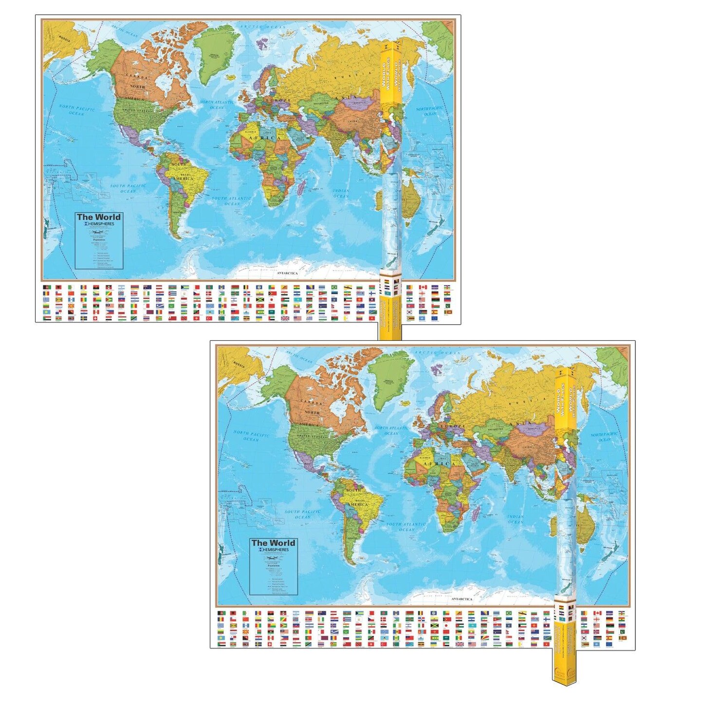 Blue Ocean Series World Laminated Wall Map, 38" x 51", Pack of 2 | Michaels