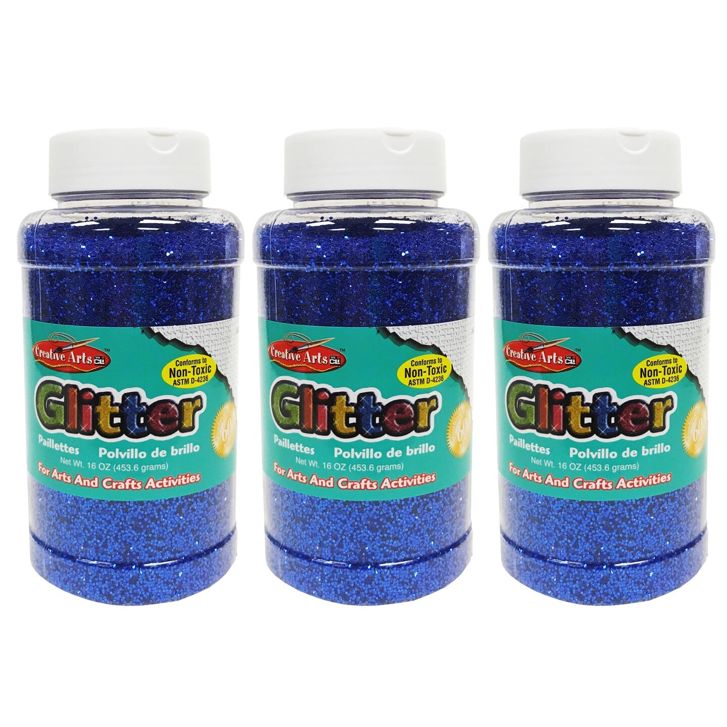 Creative Arts™ Glitter, 1 lb. Bottle, Blue, Pack of 3 | Michaels