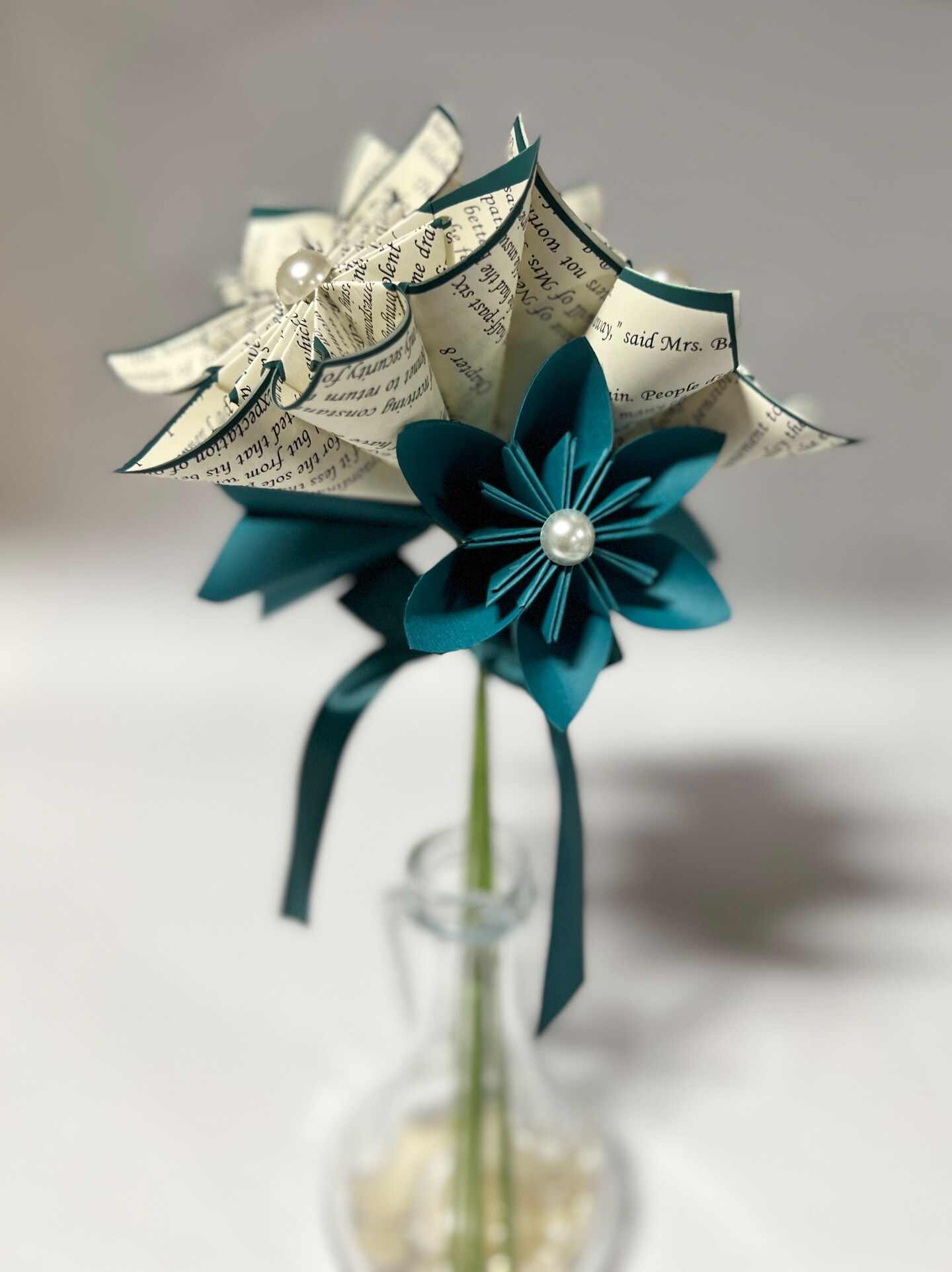 Pride and Prejudice Book Paper Flower Bouquet- Ready to ship, vase ...