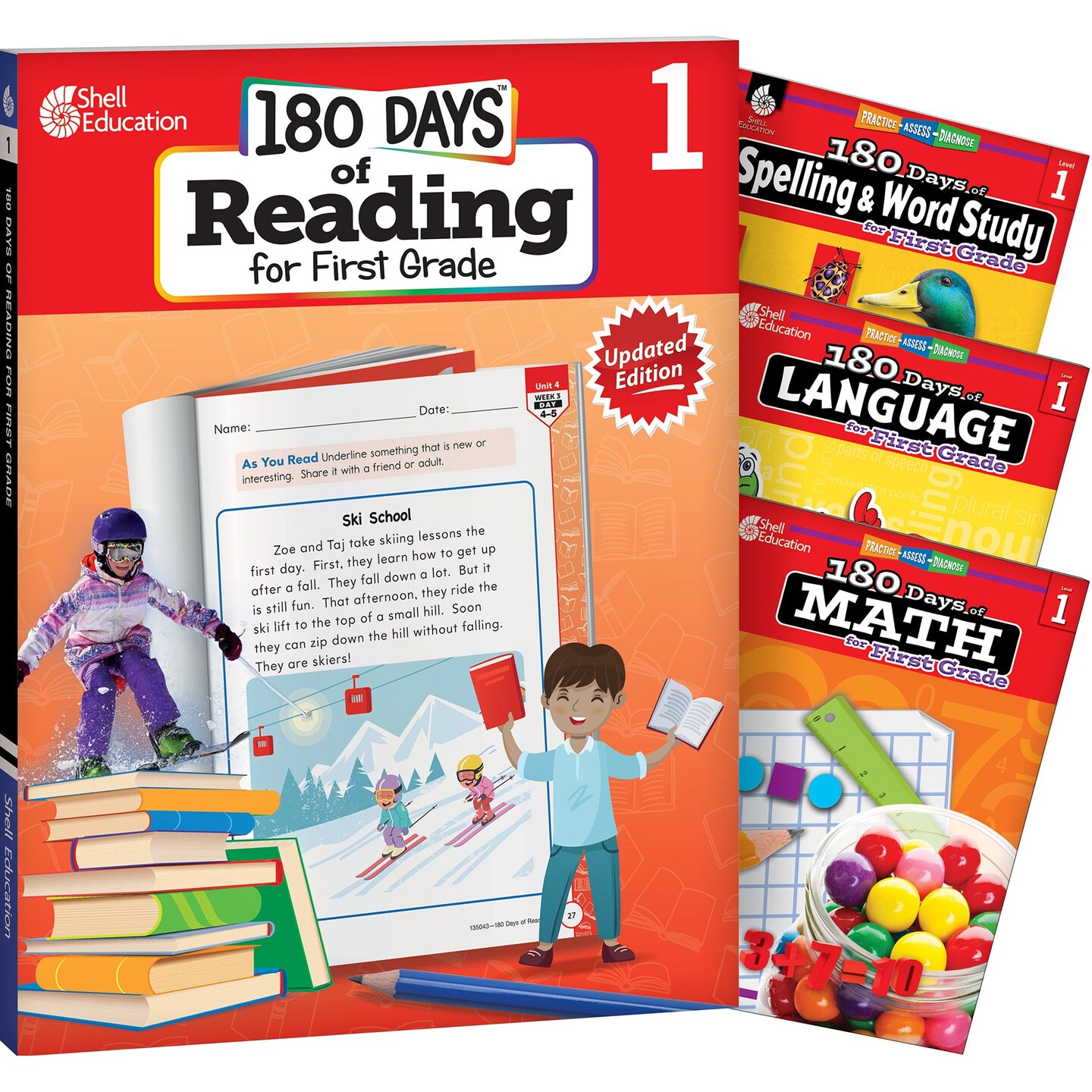 180 Days Reading, Spelling, Language, & Math Grade 1: 4-Book Set | Michaels