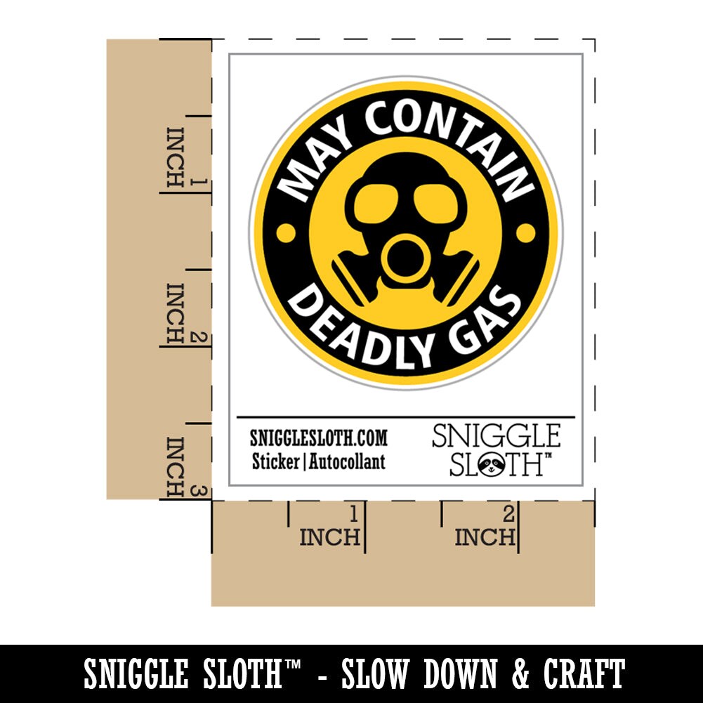 May Contain Deadly Gas Mask Fart Waterproof Vinyl Phone Tablet Laptop ...