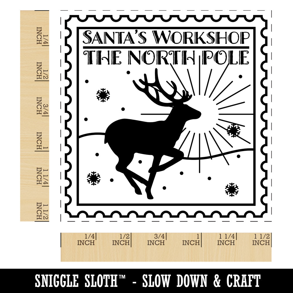 Santa's Workshop North Pole Destination Christmas Self-Inking Rubber ...