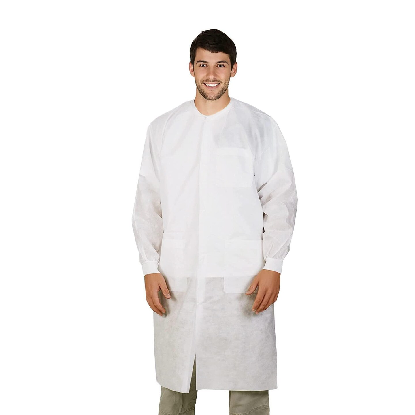 Disposable Lab Coat Medium Pack of 10 White Disposable Lab Coats for ...