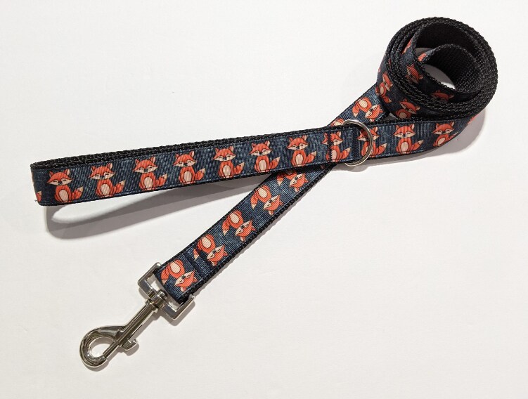 Orange Fox Dog Leash, 1 Inch Wide and Choose your Length from 3 feet to ...