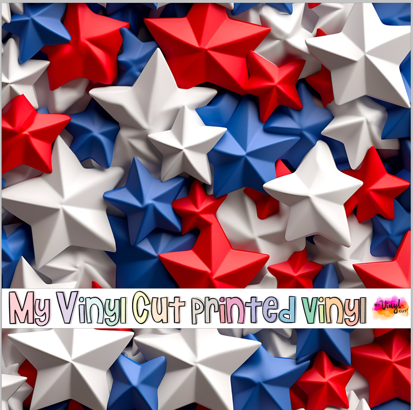 12 x 12 inch Sheet of Printed Vinyl or HTV in the Patriotic Stars A ...