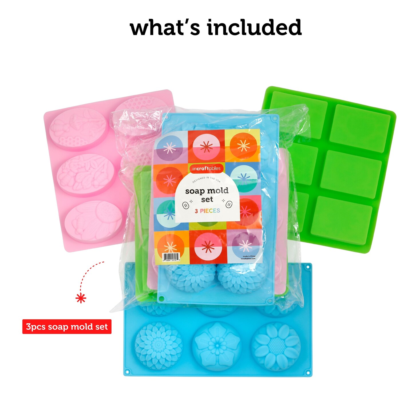 Incraftables Silicone Soap Molds for Soap Making. Assorted Large Soap ...