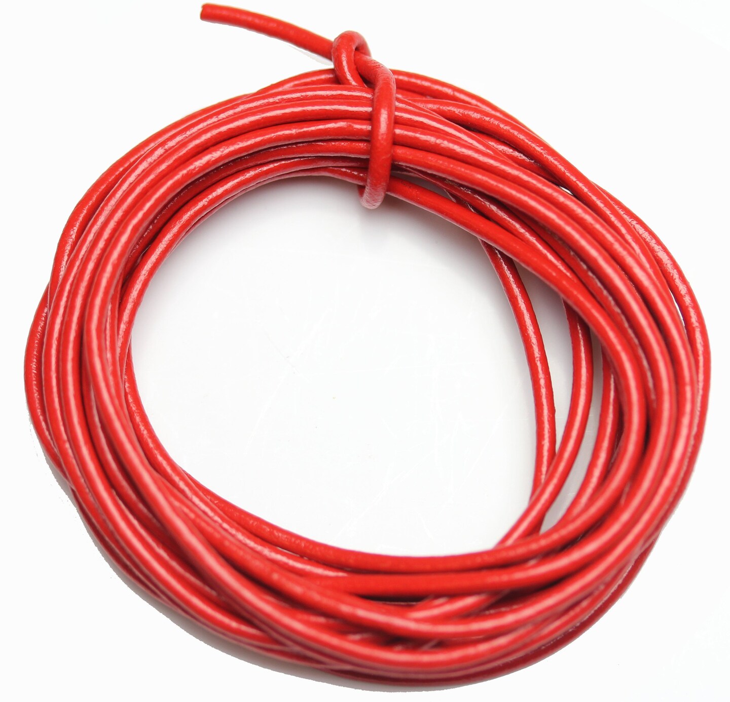 Real Leather Cording 2mm Candy Apple Red Polished | Michaels