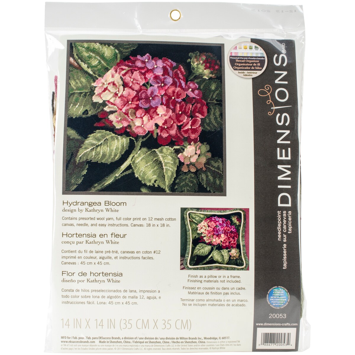 Dimensions Needlepoint Kit 14"X14"-Hydrangea Bloom Stitched In Wool ...