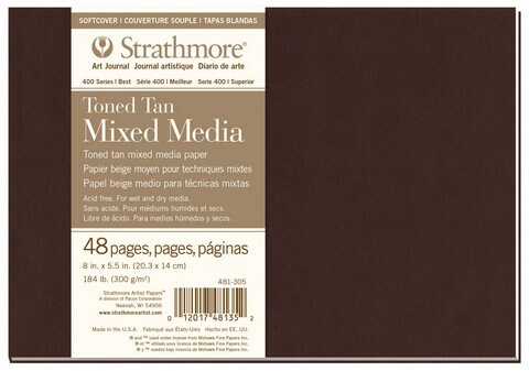 TONED TAN MIX MEDIA ART JOURNAL SOFTCOVER 184LB 24SH 8X5.5 | Michaels