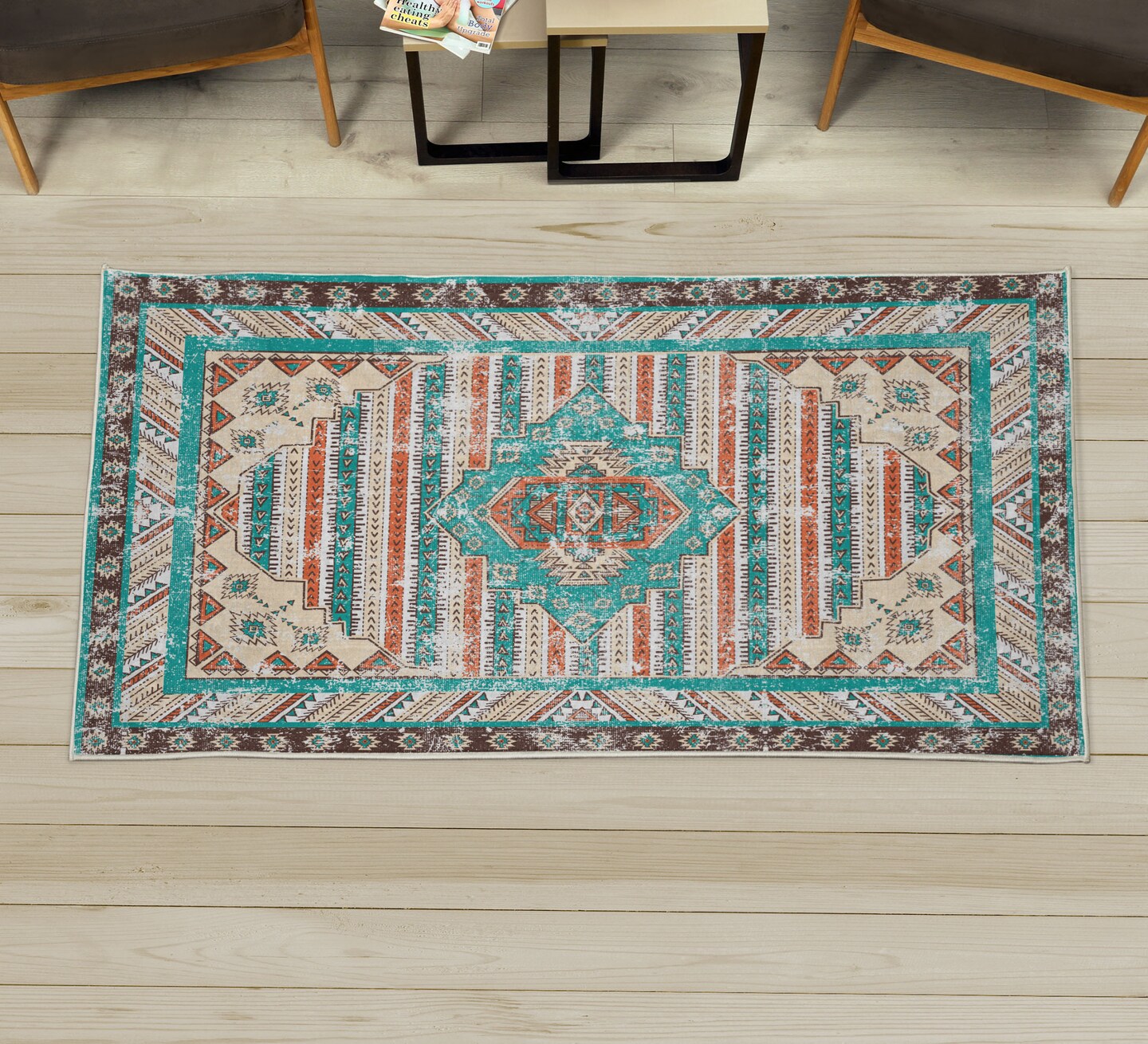 Ambesonne Ethnic Decorative Rug, Folkloric and Bohemian Artwork of ...