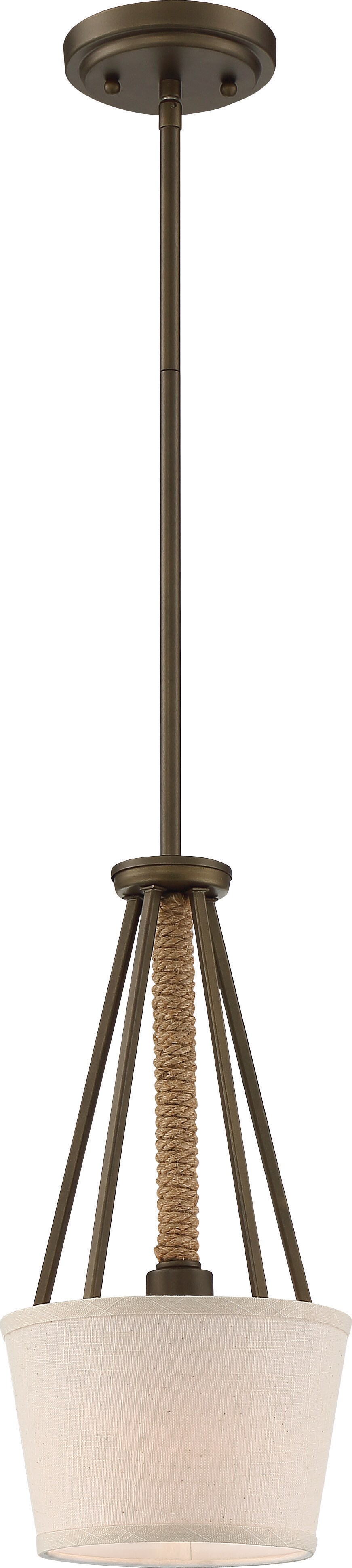 Seneca 1-Light Mini-Pendant Light Fixture in Mahogany Bronze Finish ...