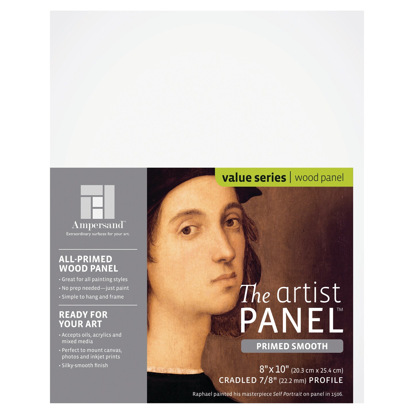 Ampersand Art Artist Panels, Primed Smooth, Cradled, 7/8" Profile, 8" x 10" | Michaels