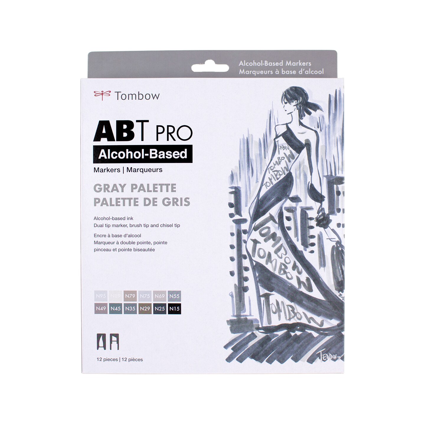 Tombow ABT PRO Alcohol-Based Art Marker Set, 12-Colors, Gray | Michaels