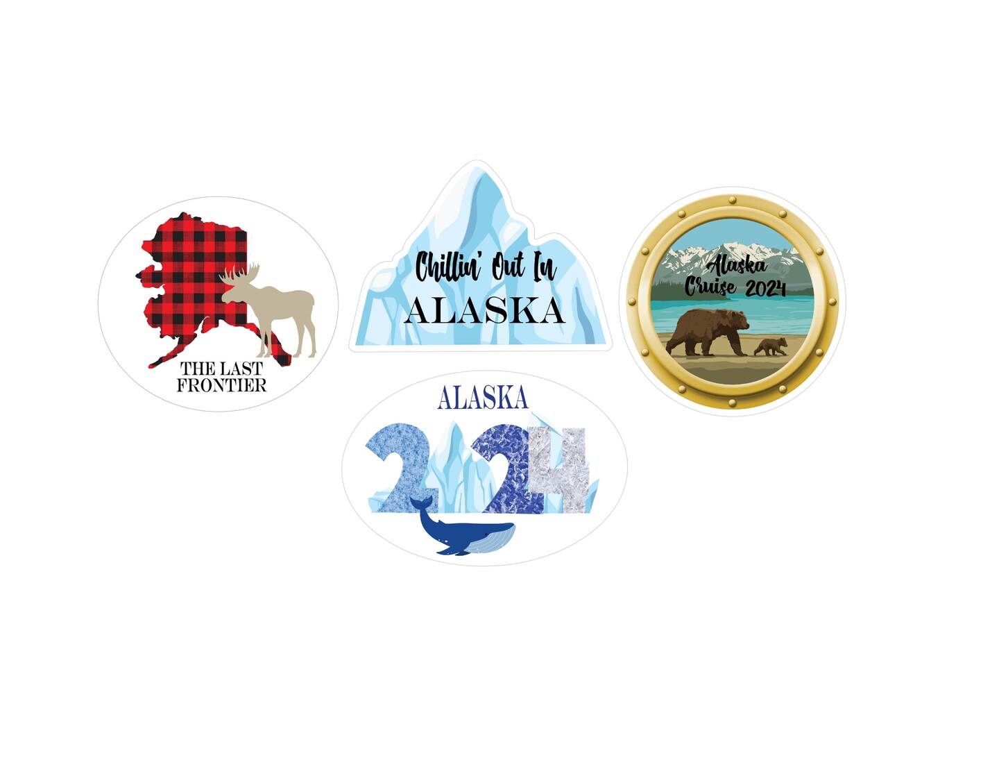 Alaska Cruise4 Piece Bundle Magnet Decorations for your Stateroom Door ...