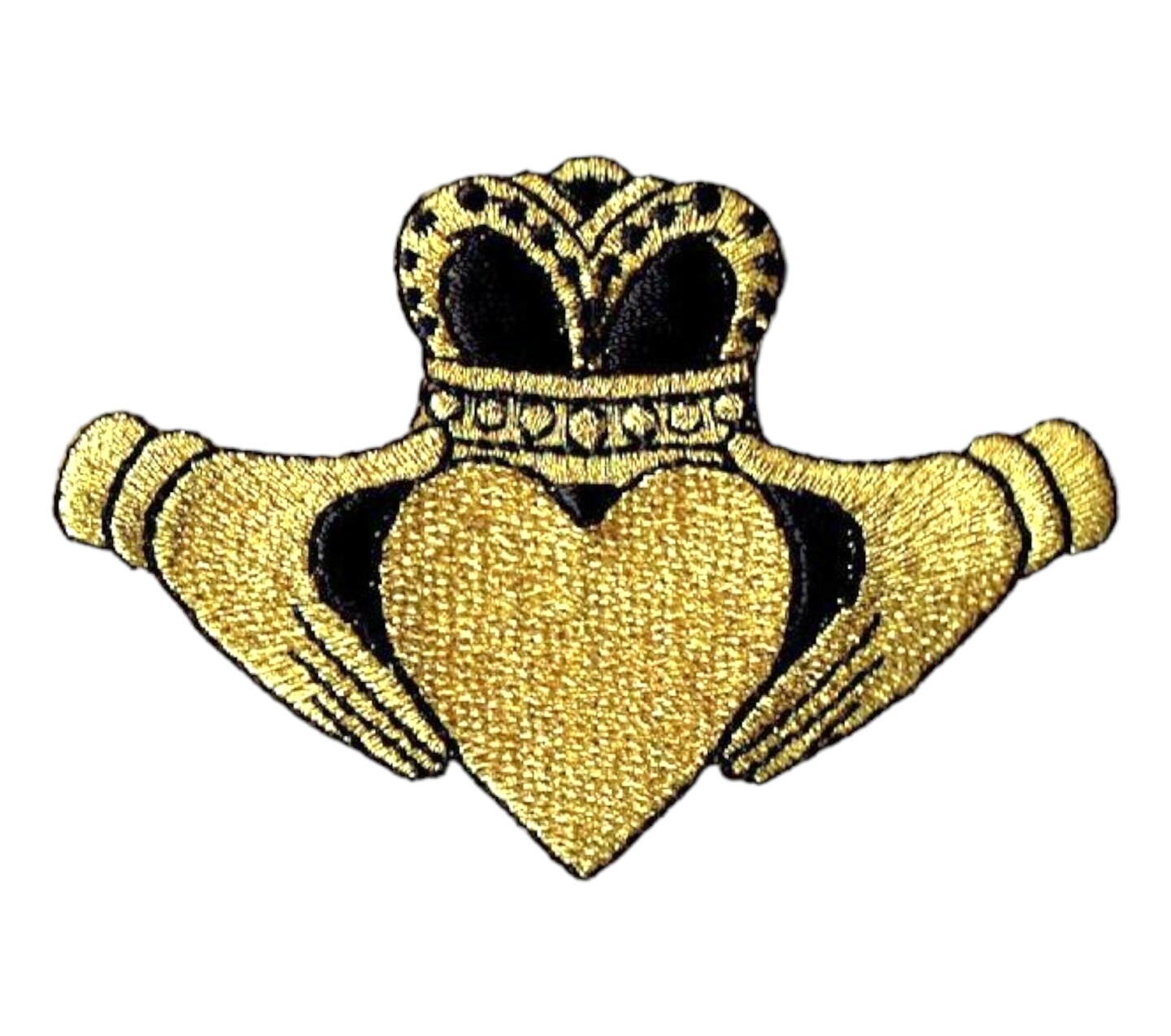 Irish Claddagh, Friendship, Loyalty, Love, Black and Gold, Embroidered, Iron on Patch | Michaels