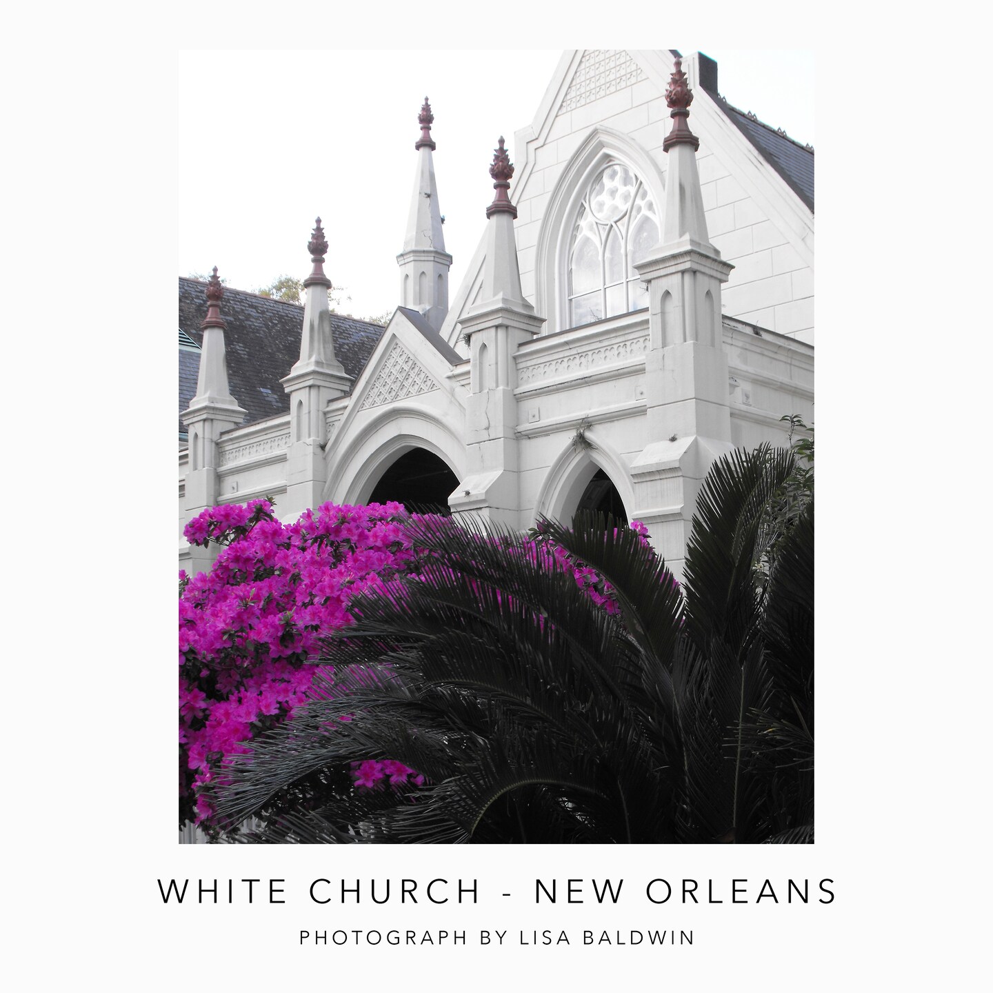 White Church in New Orleans Photo Gothic Arches Spires Pristine Pure ...