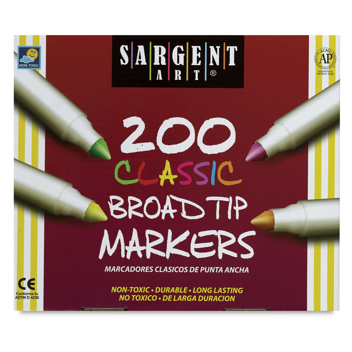 Sargent Art Classic Markers - Assorted Colors, Broad Tip, Class Pack of ...