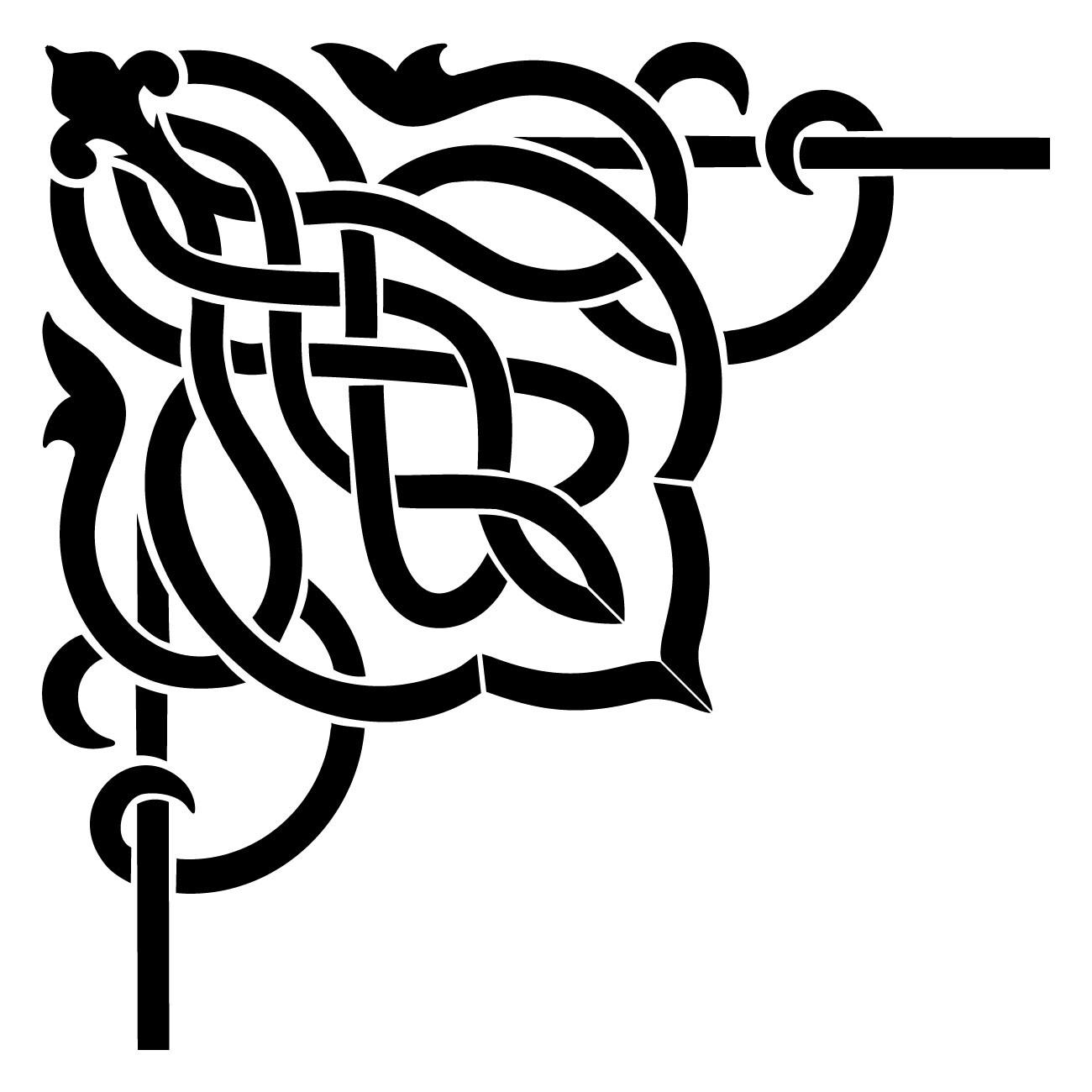 Celtic Scroll Corner Wall Stencil | 3595 by Designer Stencils | Pattern Stencils | Reusable ...
