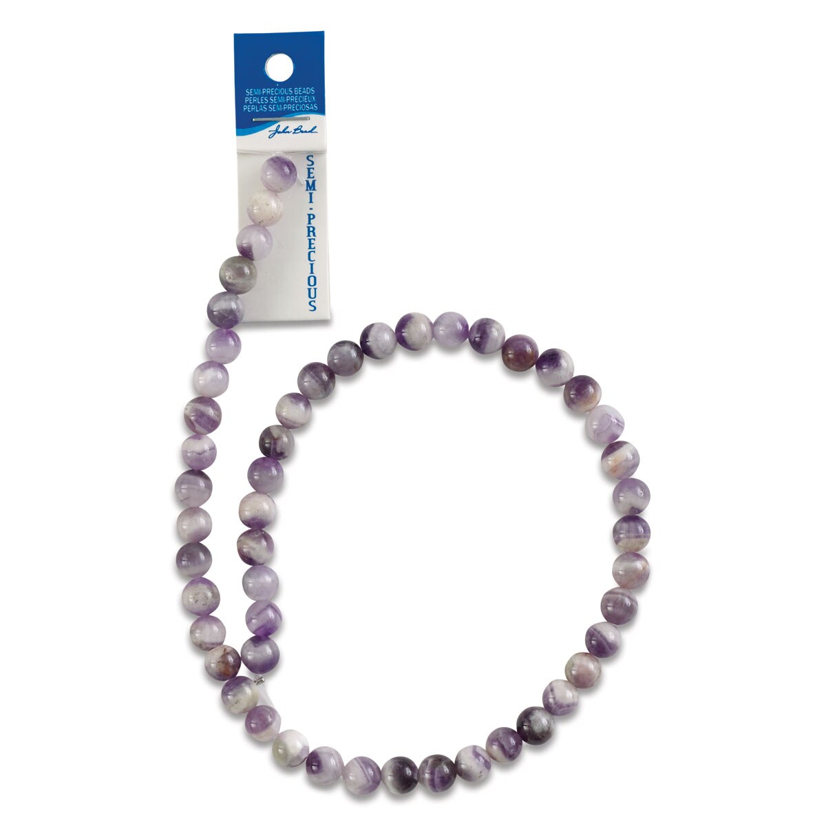 John Bead Semi-Precious Beads - Dogtooth Amethyst, 8 mm, 16" Strand ...