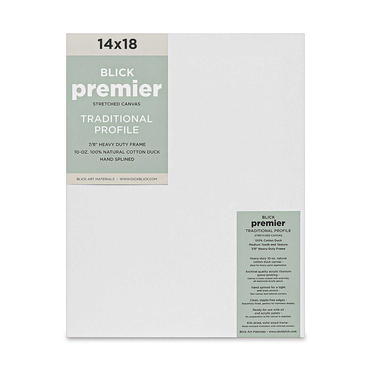 Blick Premier Stretched Cotton Canvas - Traditional Profile, Splined ...