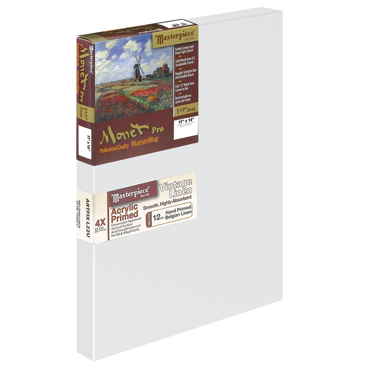 Masterpiece Monet Pro Artfix Linen Canvas - 11" x 14", Acrylic Primed ...