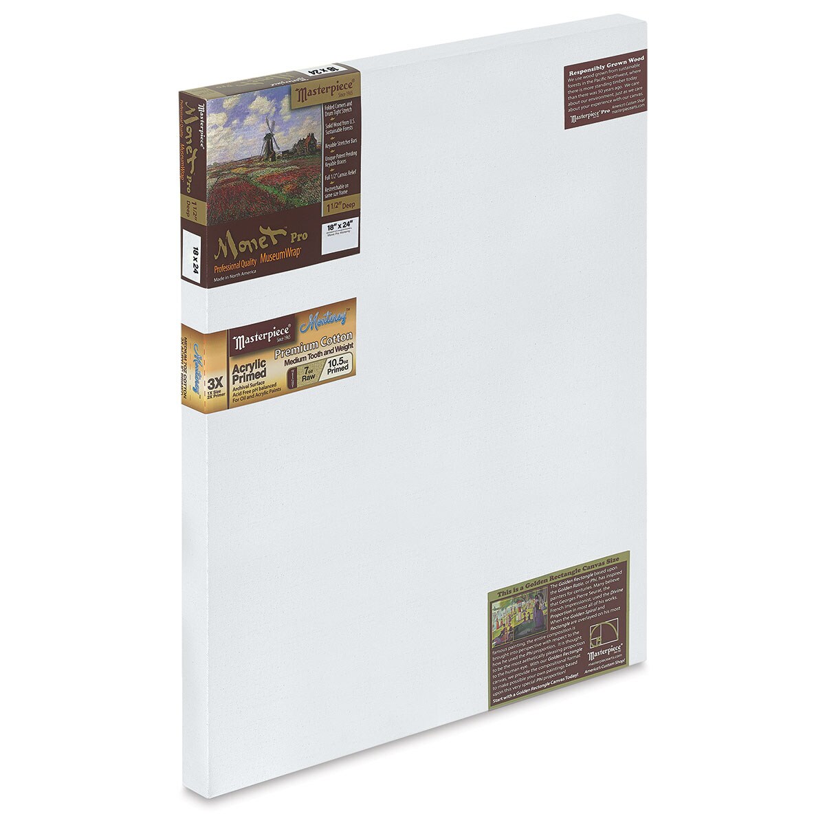Masterpiece Monet Pro Monterey Cotton Canvas - 18" x 24", 1-1/2 ...