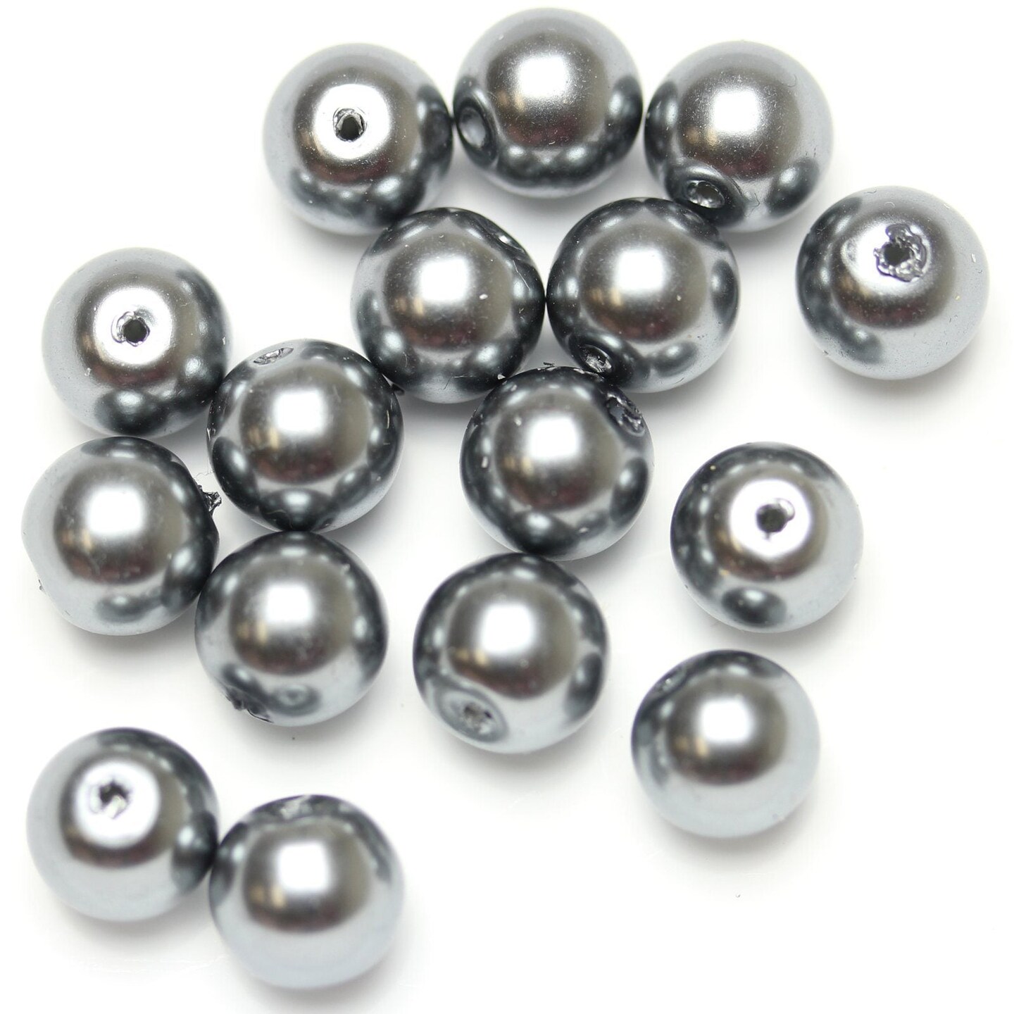 Glass Pearl 10mm Round Grey Beads | Michaels