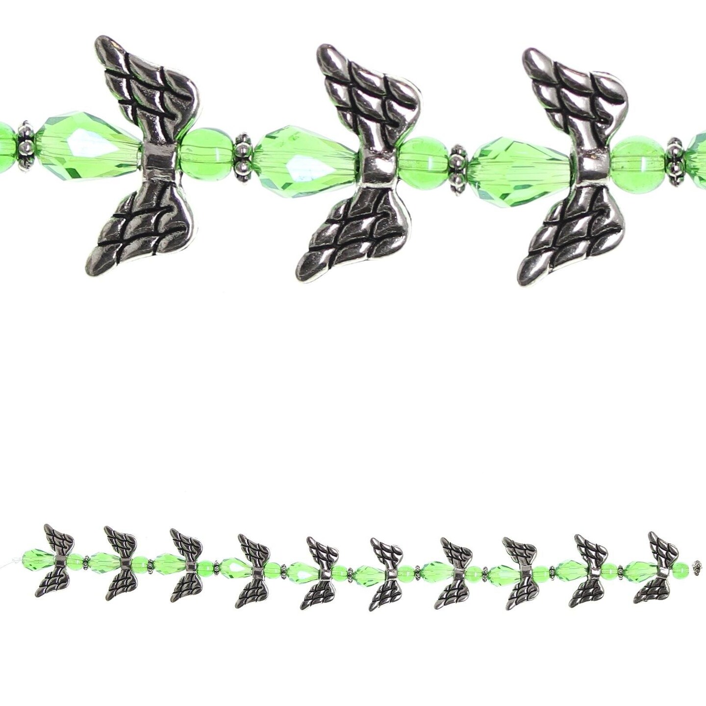 Glass and Metal Plated Green Angel Bead Mix | Michaels