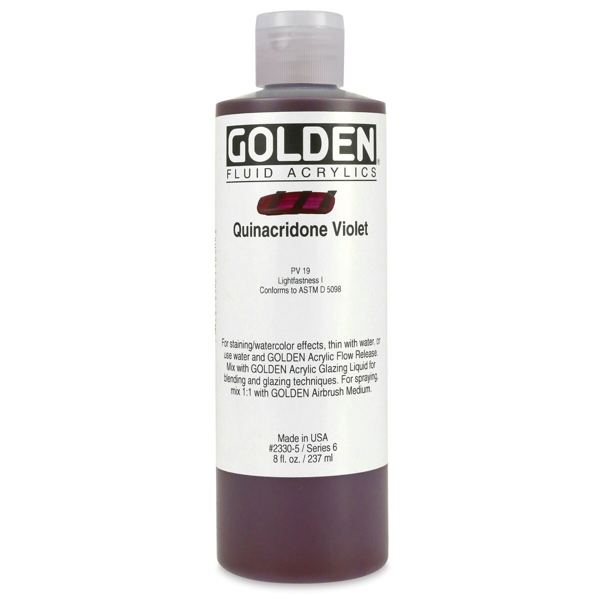 Golden Fluid Acrylics - Quinacridone Violet, 8 oz bottle | Michaels