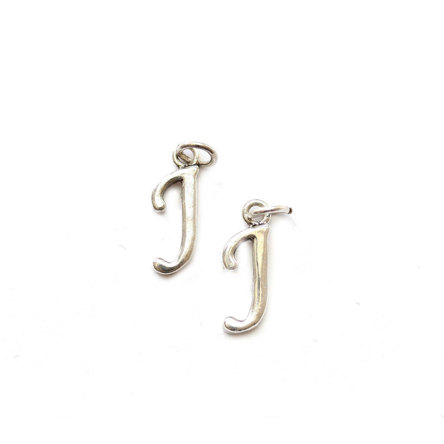 Silver Plated Letter J Charm - 2pcs | Michaels