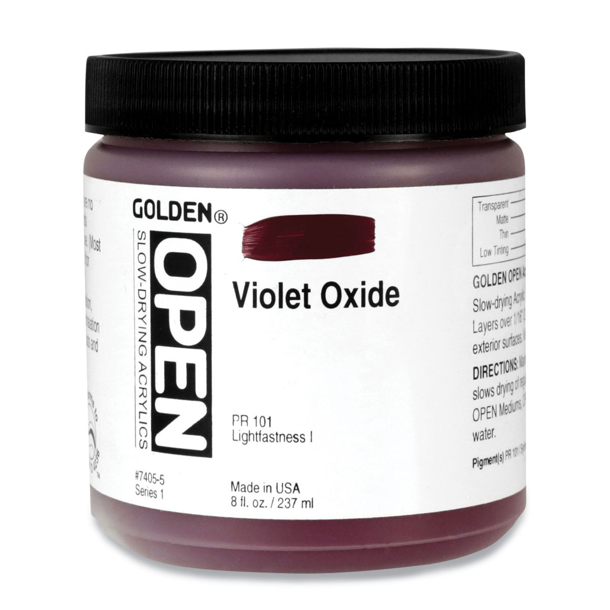 Golden Open Acrylics - Violet Oxide, 8 oz Jar, Color: Purple, Count: 1 ...