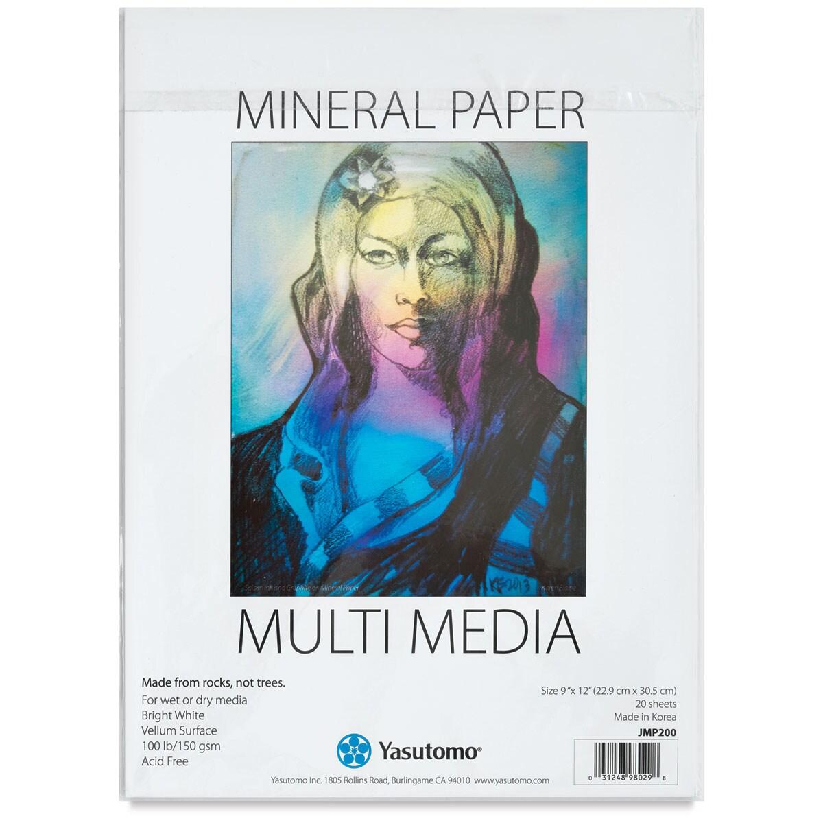 Yasutomo Mineral Paper Artist Pad - 9" x 12", 20 Sheets, 100 lb (150 ...